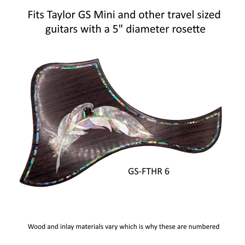 Taylor GS Mini Guitar Pickguard Feather Design Mother of Pearl Inlay ...