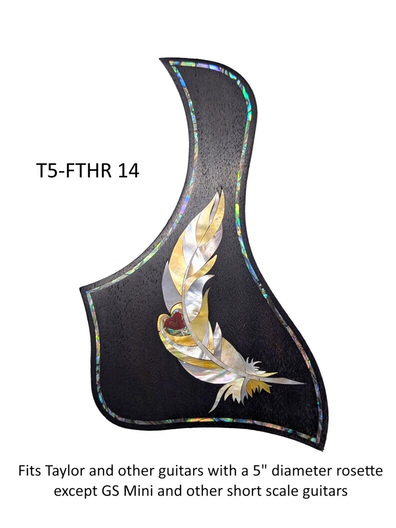 Fits Taylor Guitar Pickguard Feather Design Mother of Pearl Inlay - Etsy