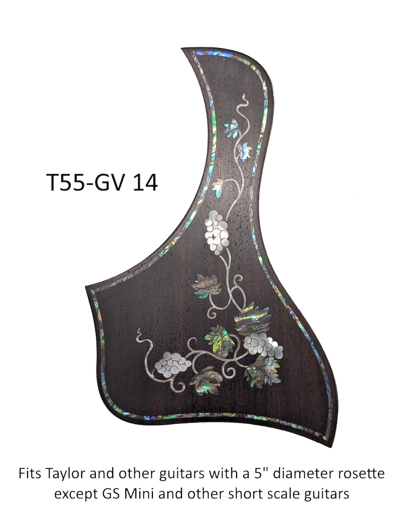 Taylor Guitar Pickguard Rosewood Abalone Inlay | 5.5" Rosette OEM Shape ...