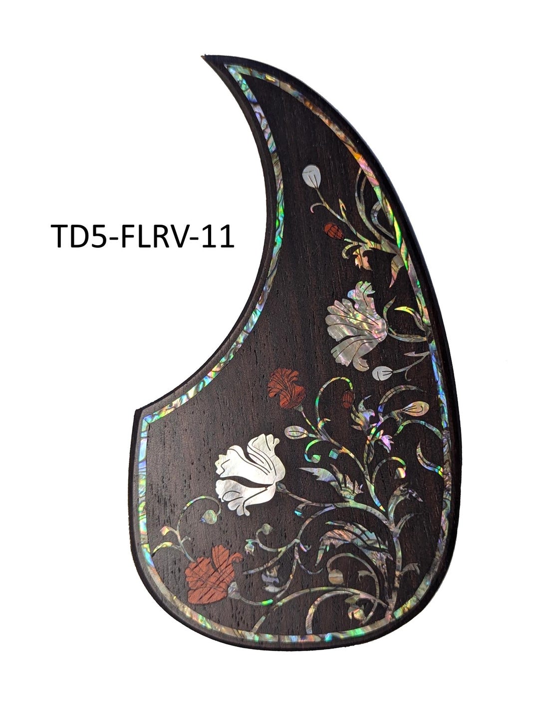 Abalone Vine Guitar Pickguard: Rosewood Teardrop With Free Mount - Etsy