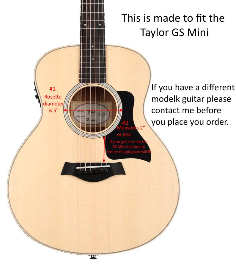 Taylor GS Mini & Travel Short Scale Guitar Pickguard Coloful Detailed ...