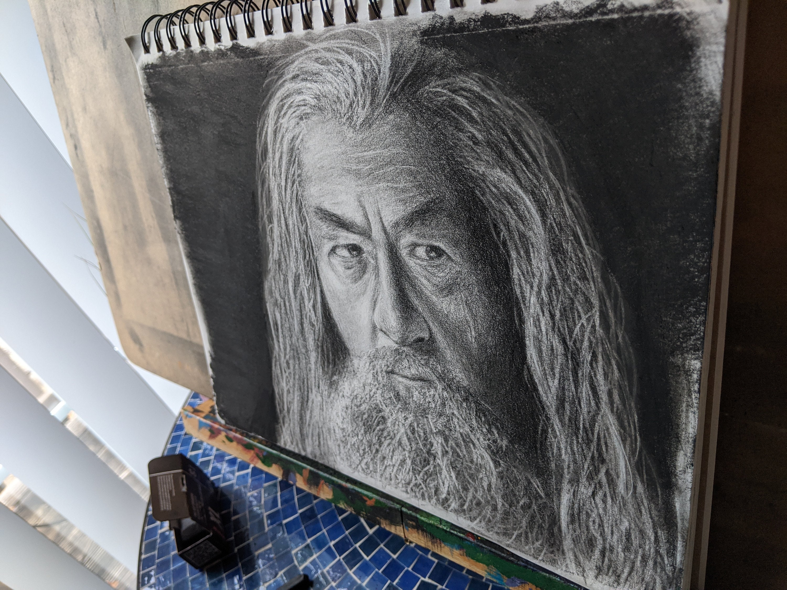 Custom Fantasy Art Portrait Lord of the Rings Art Charcoal Portrait Gandalf Samwise Frodo Custom ...