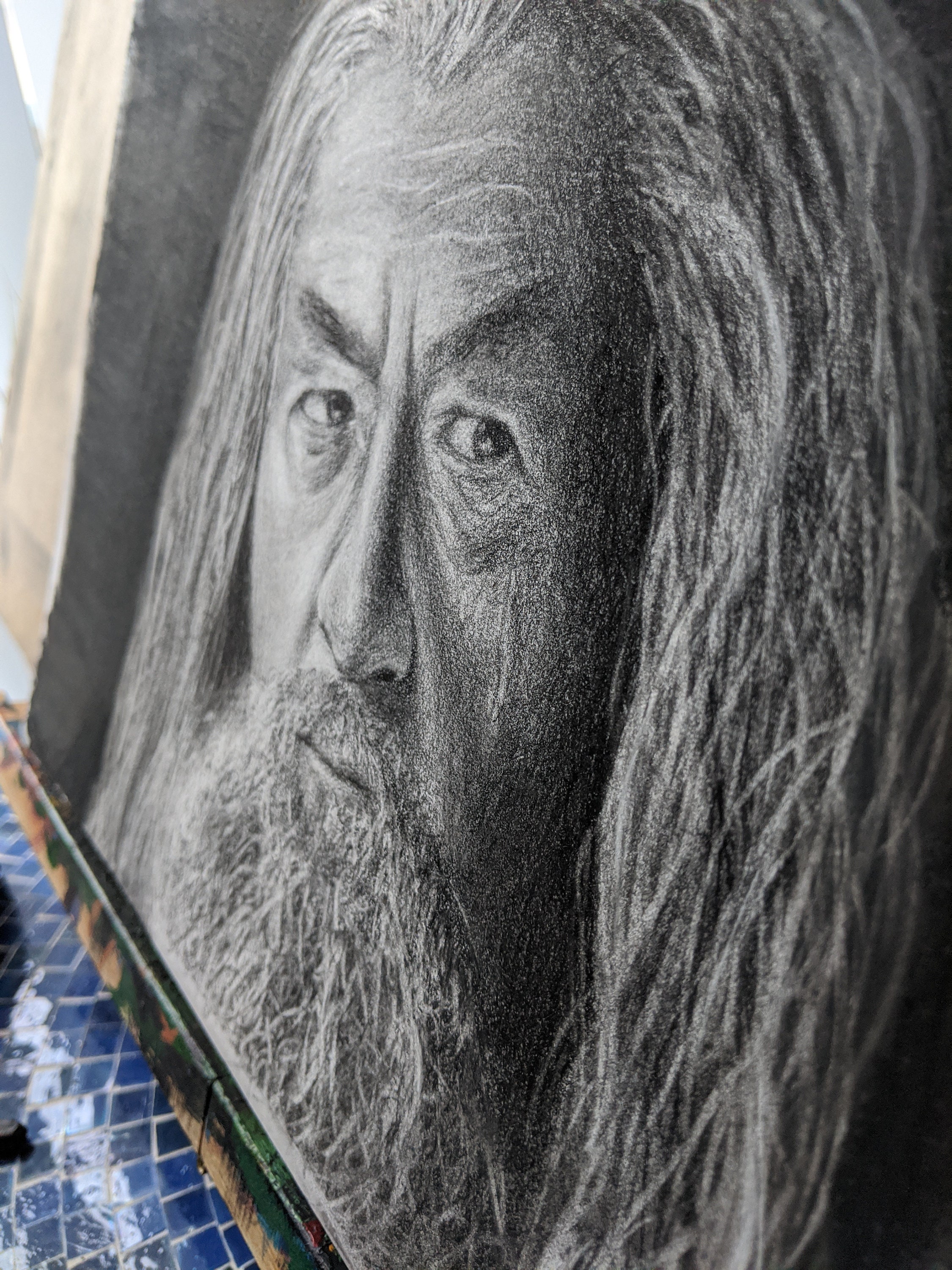 Custom Fantasy Art Portrait Lord of the Rings Art Charcoal Portrait Gandalf Samwise Frodo Custom ...