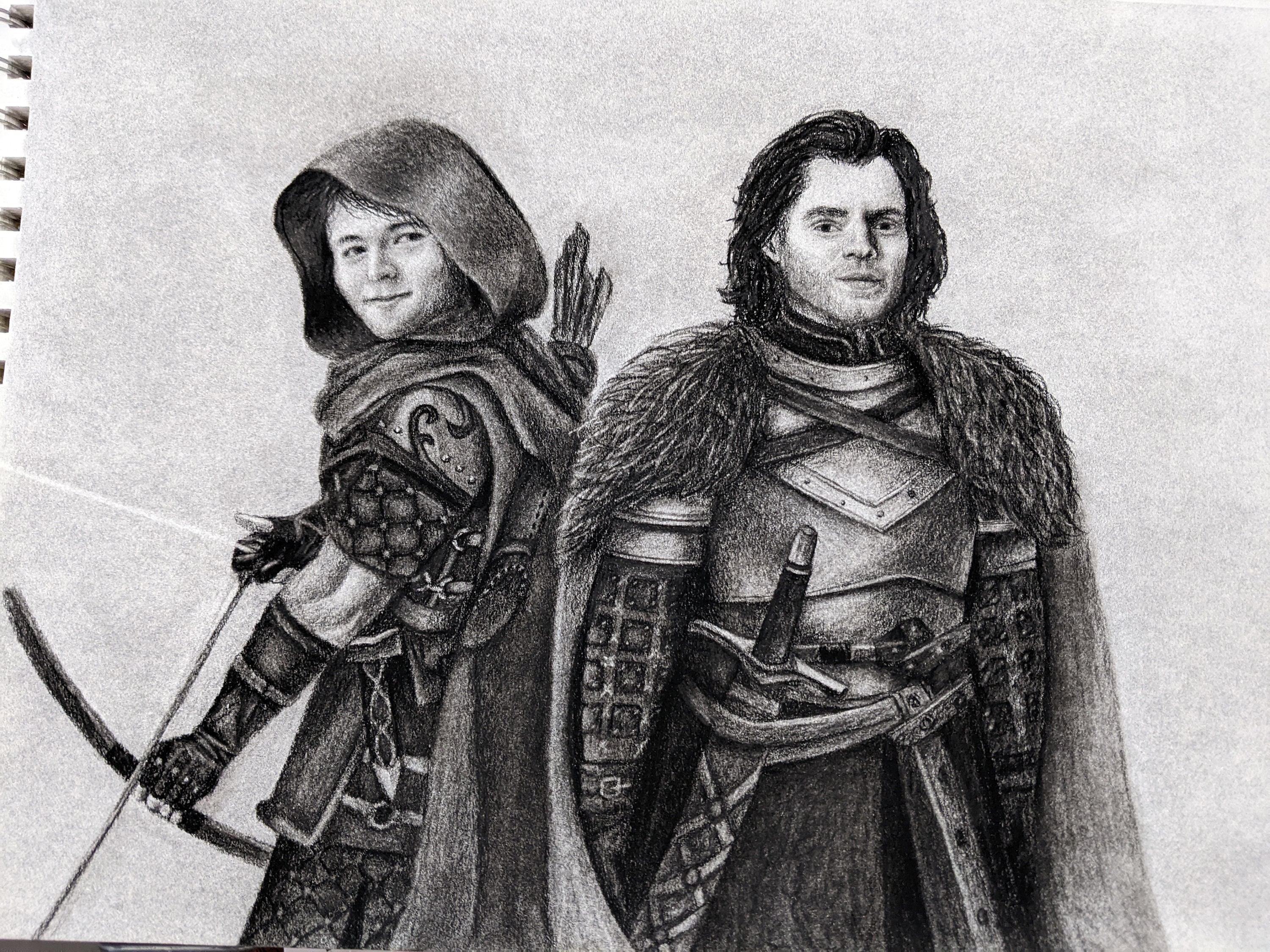 Custom Fantasy Art Portrait Lord of the Rings Art Charcoal Portrait Gandalf Samwise Frodo Custom ...