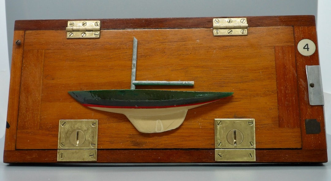 SAILBOAT HALF MODEL - Mounted on Antique Photo Back Board With Original ...