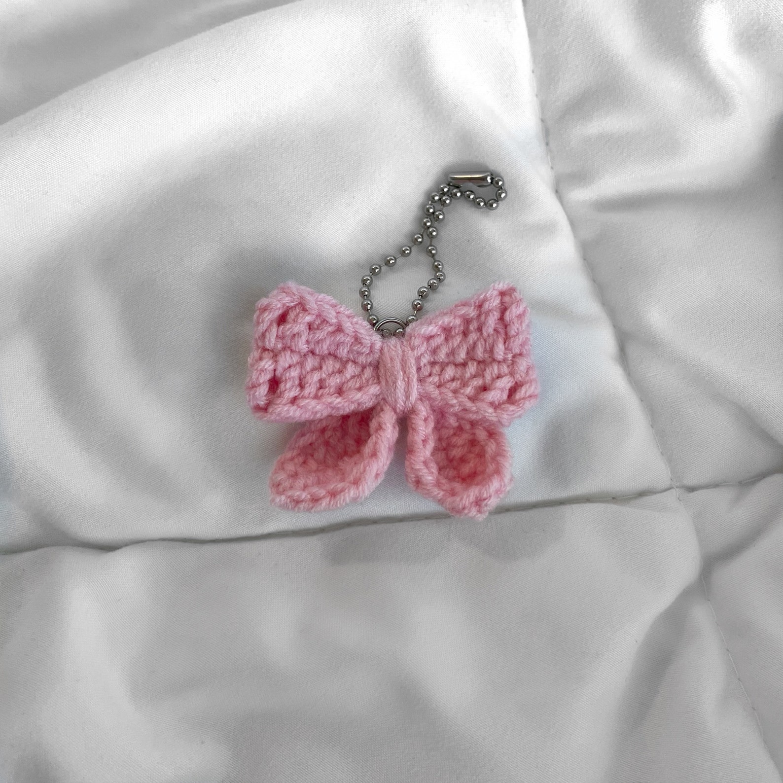 Coquette Crochet, Crochet Bow, Keychain Accessory, Crochet Keychain ...