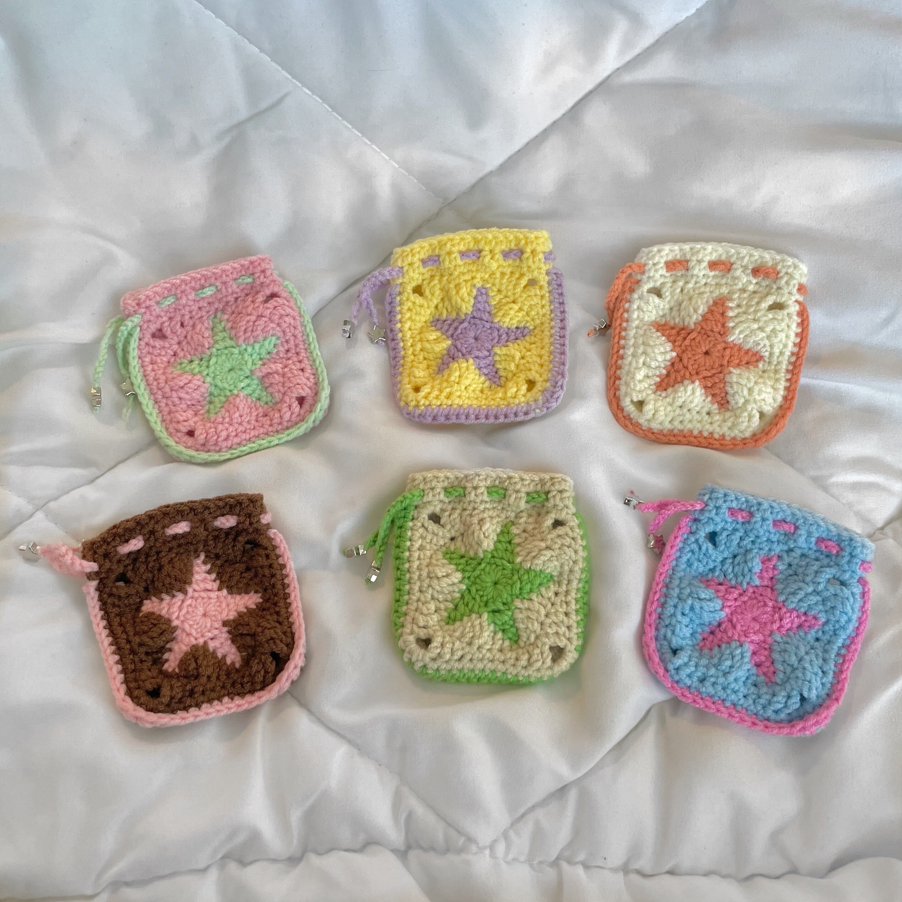 Crochet Pouch, Star Bag, Crochet Star Pouch, Crochet AirPod Case ...