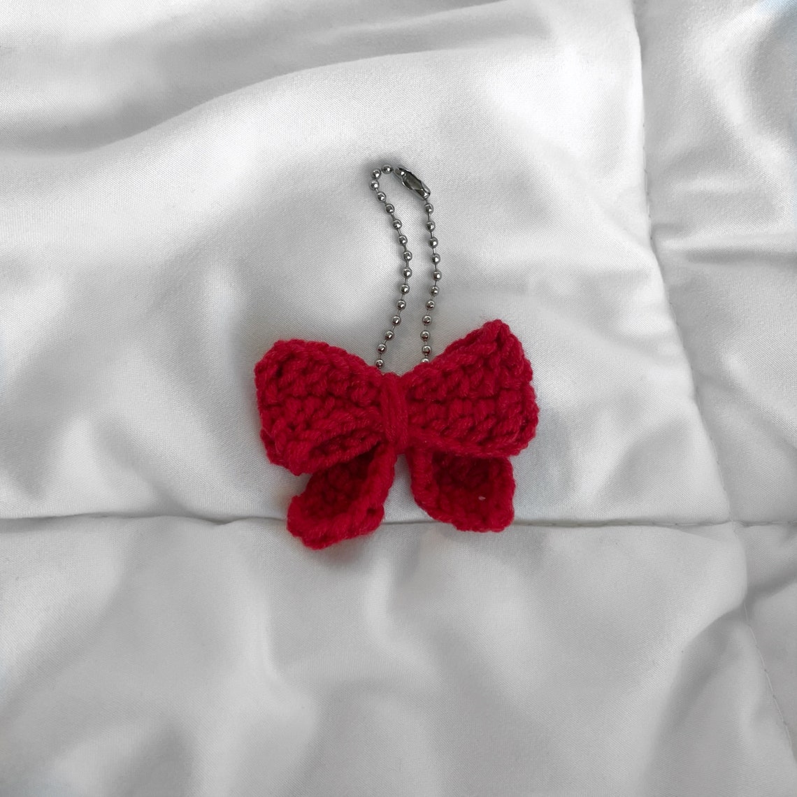 Coquette Crochet, Crochet Bow, Keychain Accessory, Crochet Keychain ...