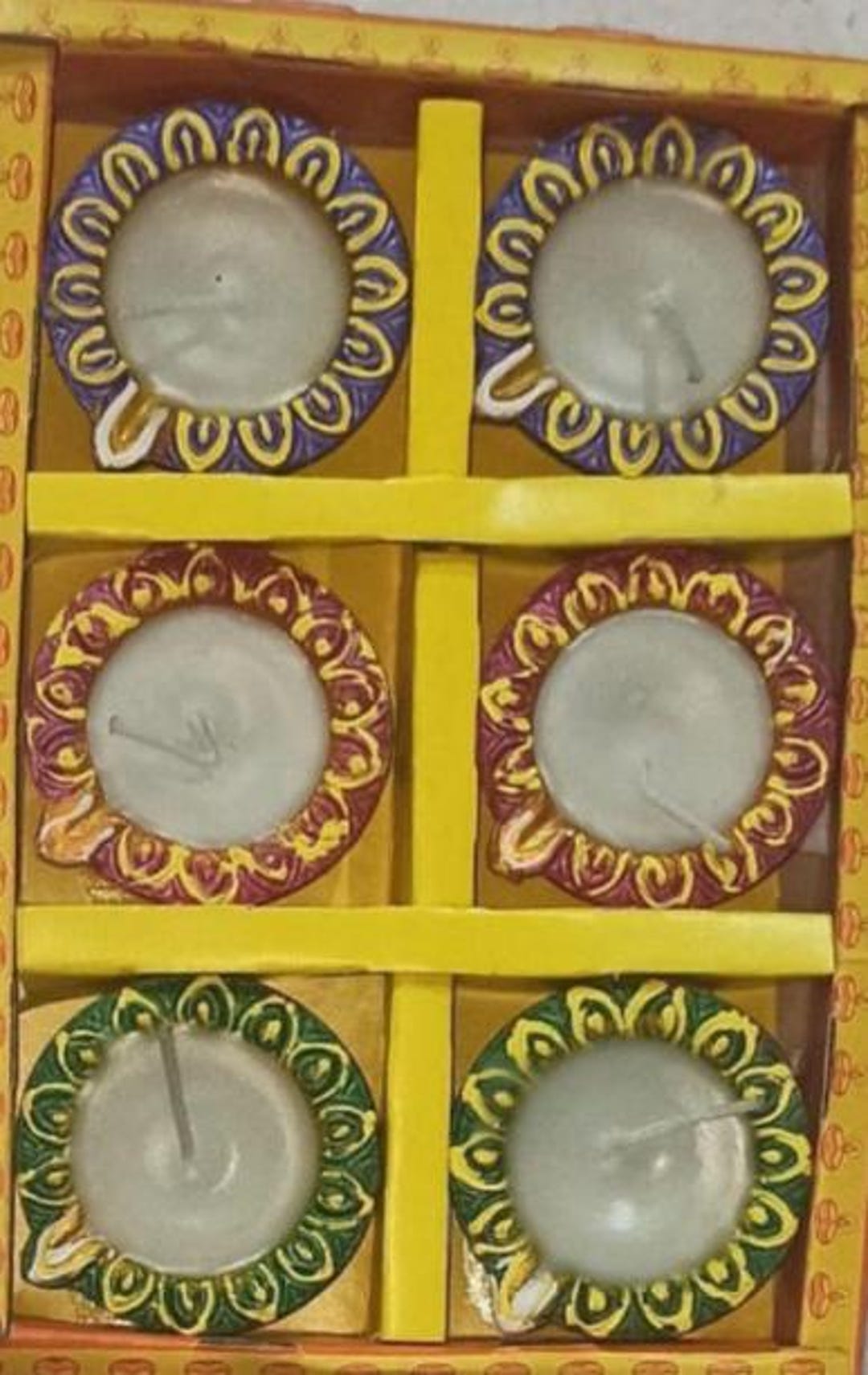 Pack of 18 Festive Diyas Decorations Oil Lamp Diwali Lights Clay Diyas ...