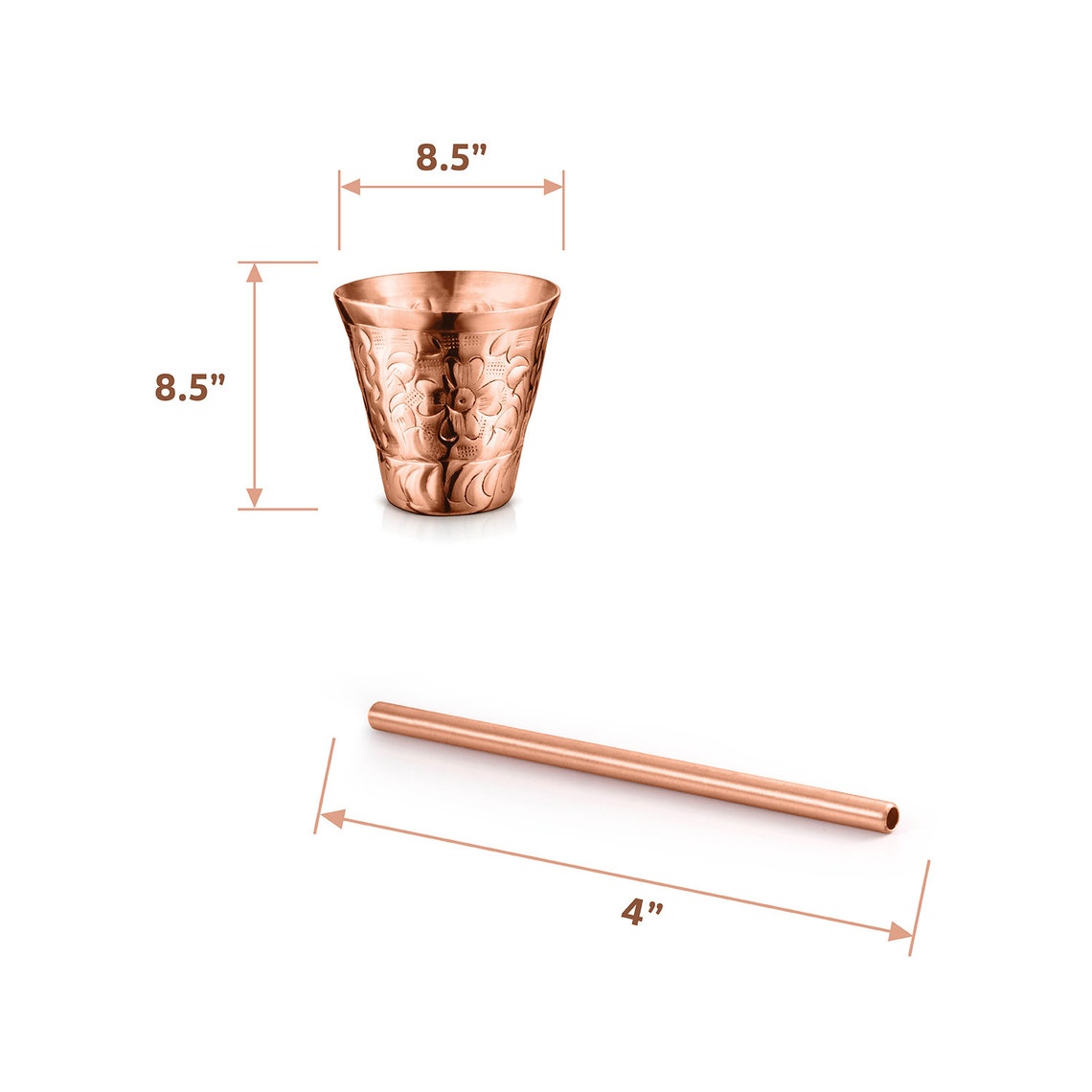 Handcrafted Engraved 100% Pure Copper Moscow Mule Mugs 16 Oz. Gift Set ...