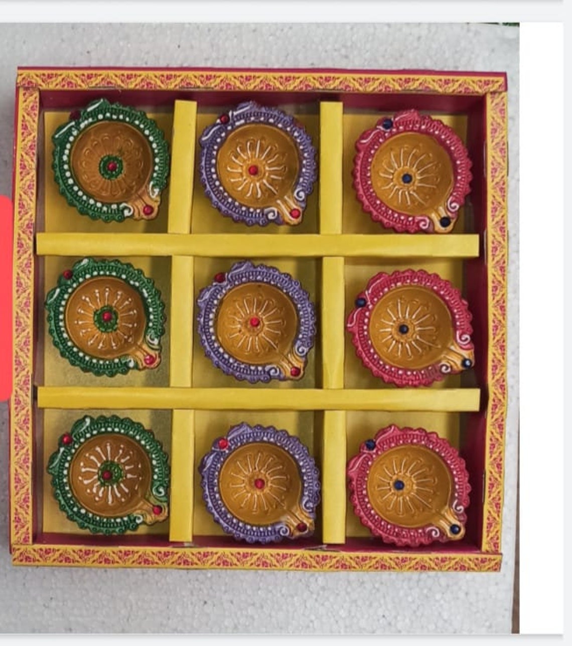 Pack of 18 Festive Diyas Decorations Oil Lamp Diwali Lights Clay Diyas ...