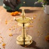 Pure Brass Diya Stand, Samai Oil Lamp in Brass Hindu Religion Puja ...