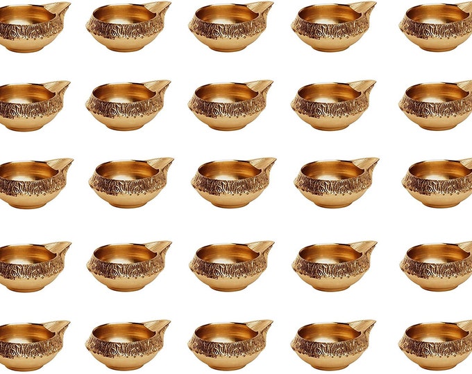 Brass Panch Aarti Diya-100 Bulk/indian Favor/pancharti Aarti Diya ...