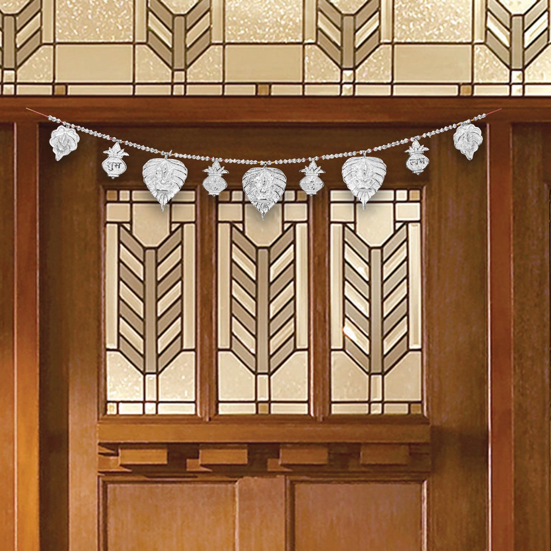VG Metal Silver Door Toran Banderwal Wall Hanging Festoon Diwali ...