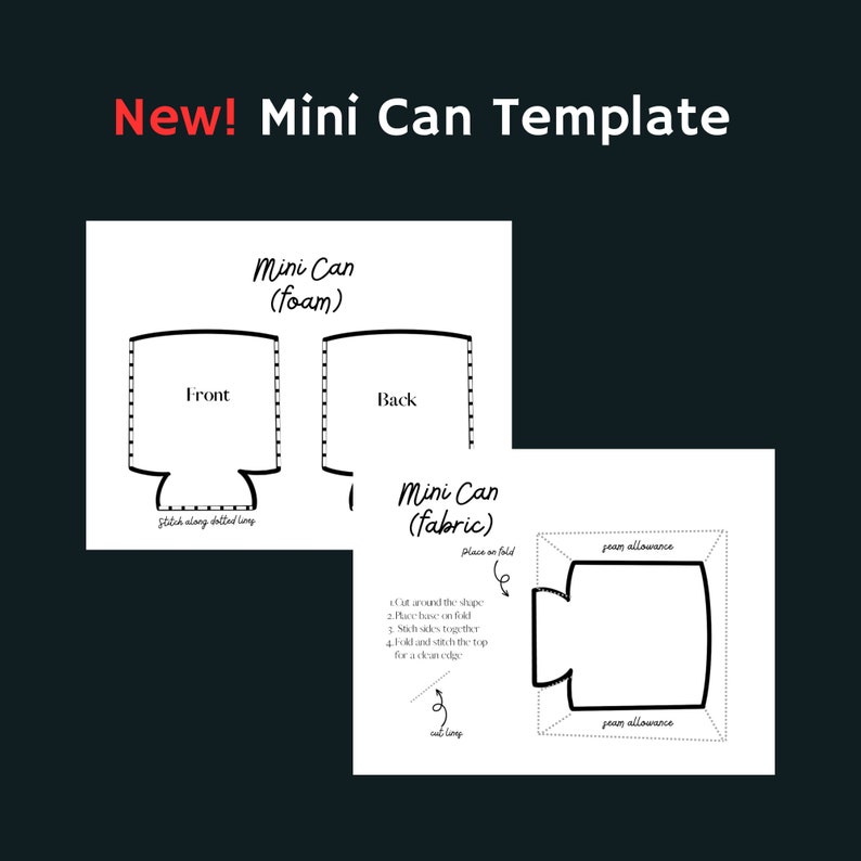 Printable Can Cooler Template – Standard, Slim & Mini (PDF Pattern) - Etsy