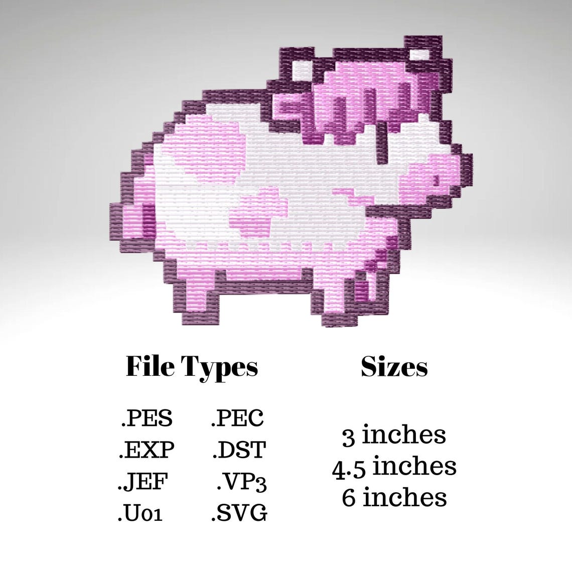 Pink Cow Stardew Valley Embroidery File - Multiple Sizes & File Types ...