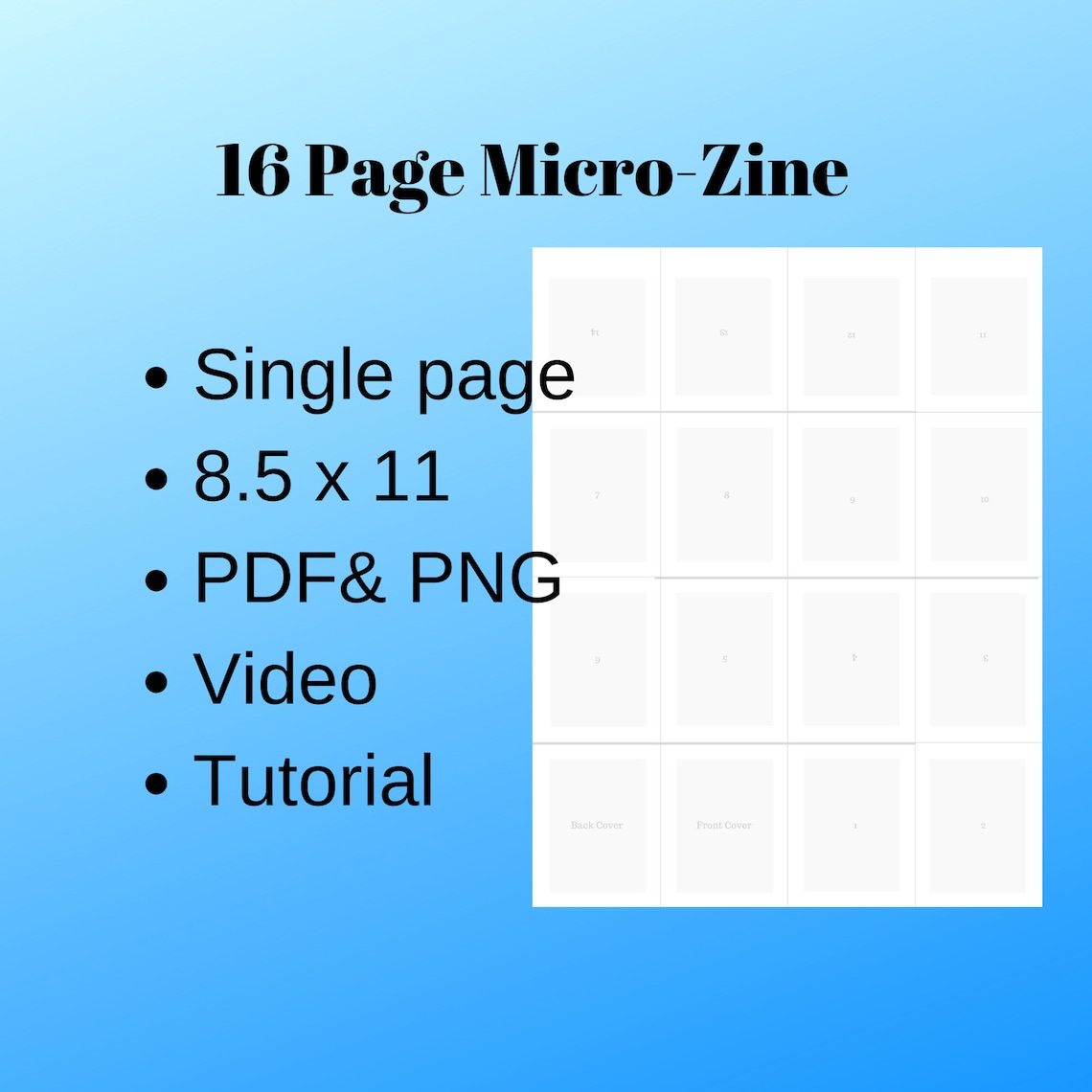 8 Page & 16 Page Printable Zine Templates PDF PNG for - Etsy