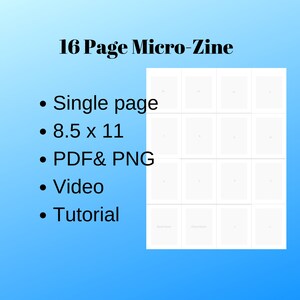 8 Page & 16 Page Printable Zine Templates | PDF PNG for Digital or ...