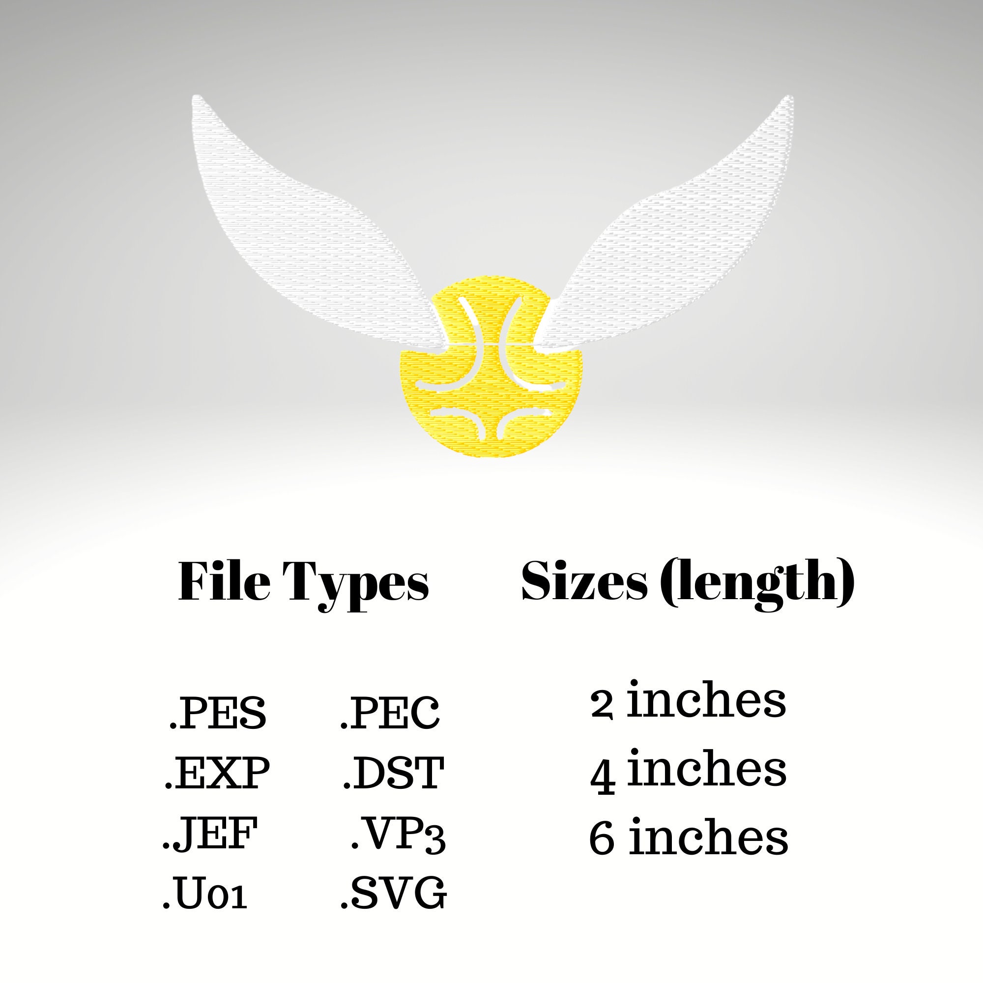 Golden Snitch Quidditch Embroidery File Multiple Sizes & File Types ...