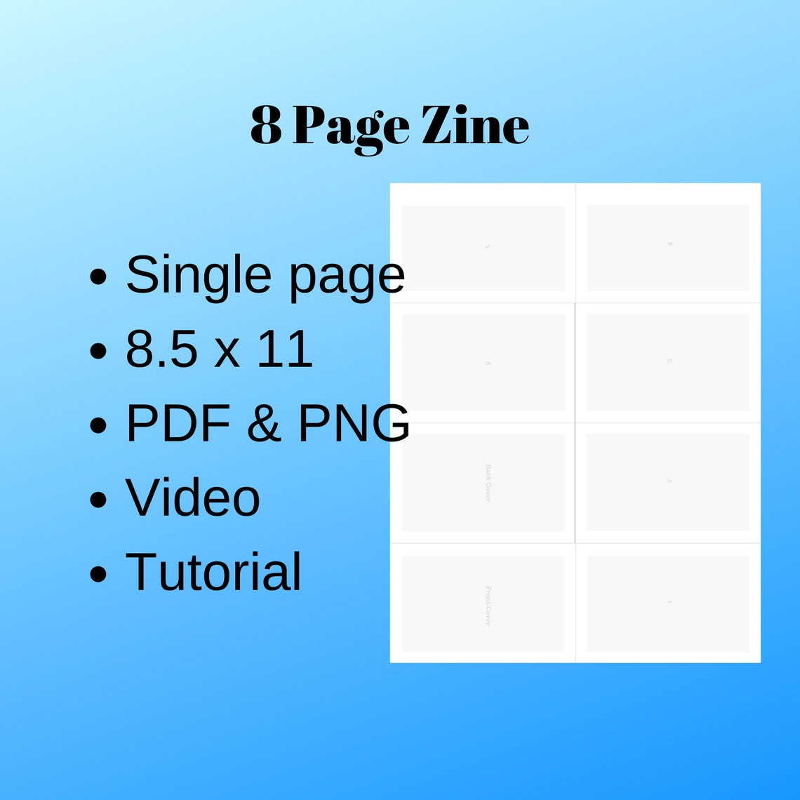 8 Page & 16 Page Printable Zine Templates PDF PNG for - Etsy