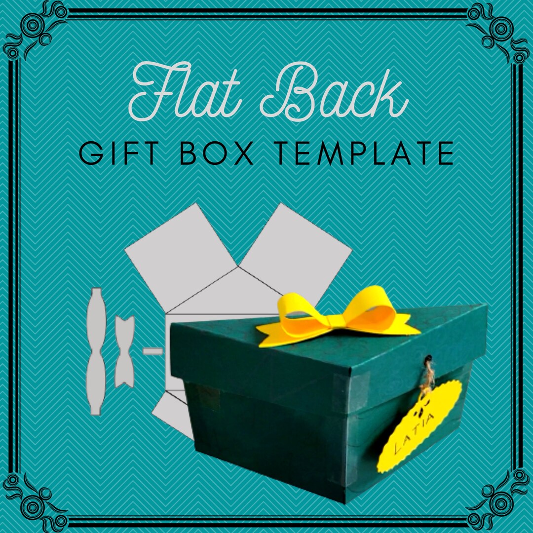 Flat Back Gift Box Printable PDF Template & SVG File | Holiday Wall or ...
