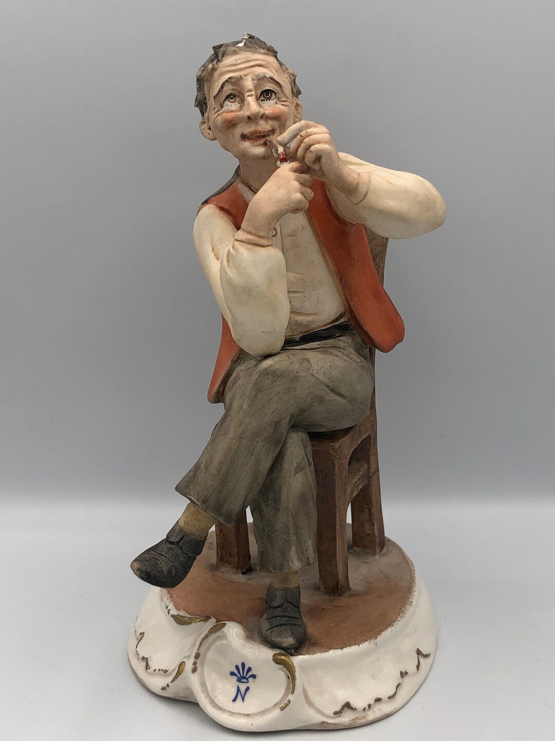 Capodimonte, Old Man With Pipe - Etsy