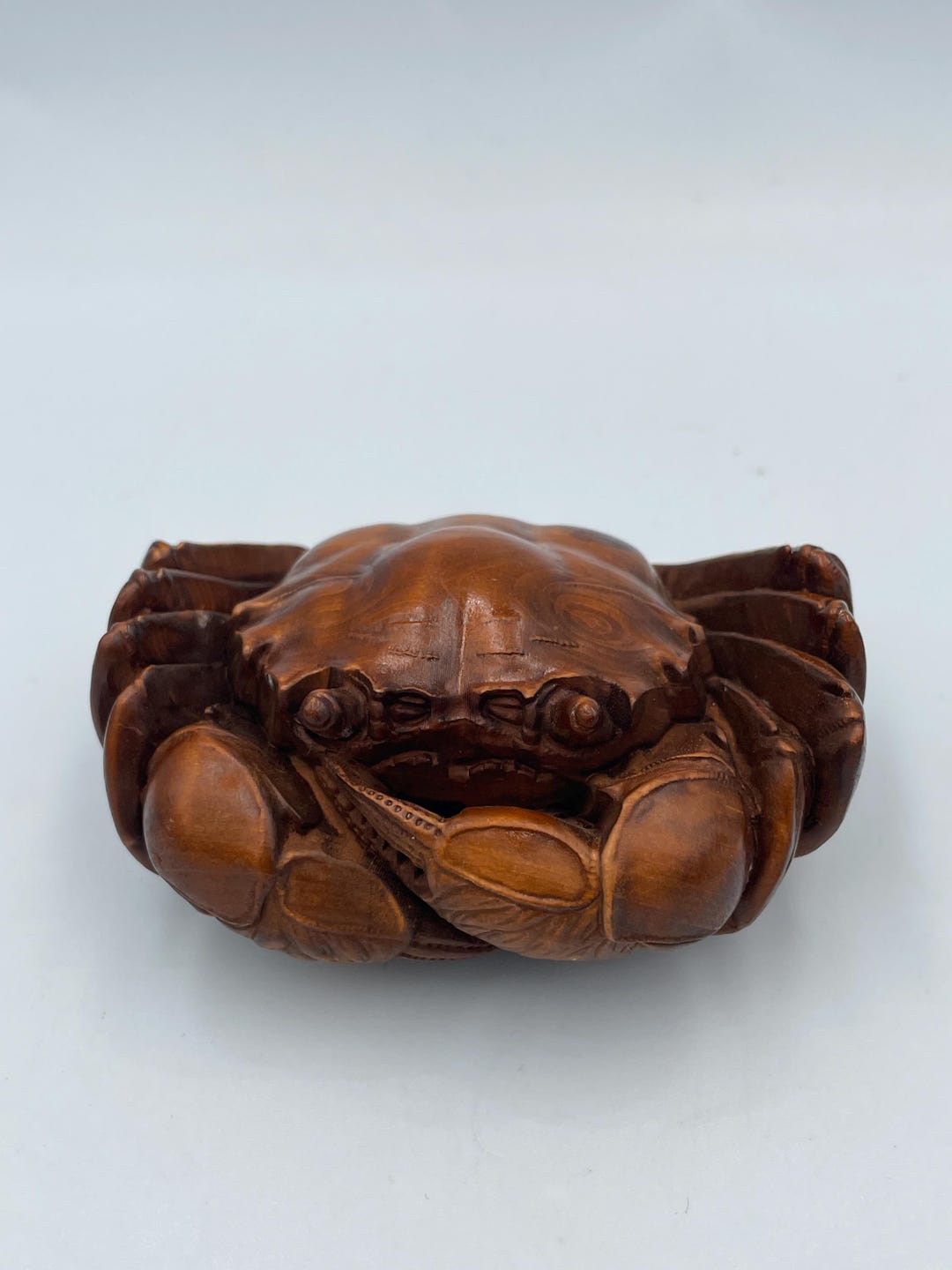 Hand Carved Wooden Crab - Etsy
