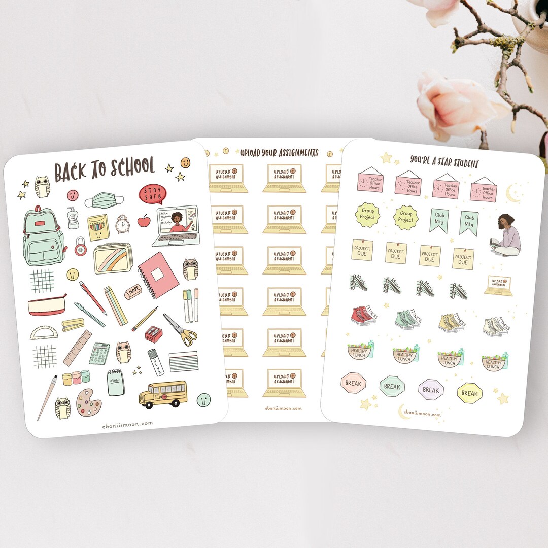 School's in Session Sticker Set, School Supplies Haul Stickers, Upload ...