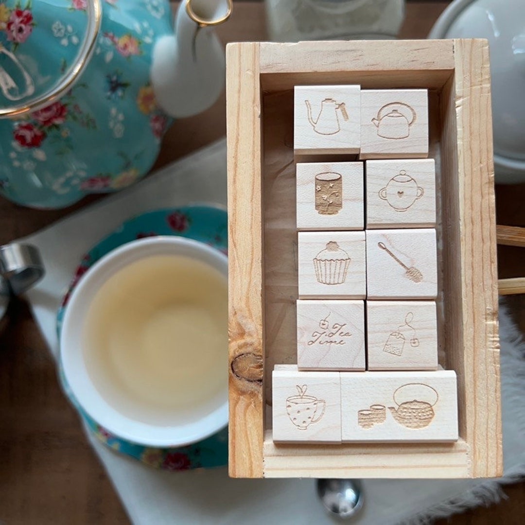 Tea Time Rubber Stamps Collection, Tea Lovers Rubber Stamps, Home Café ...