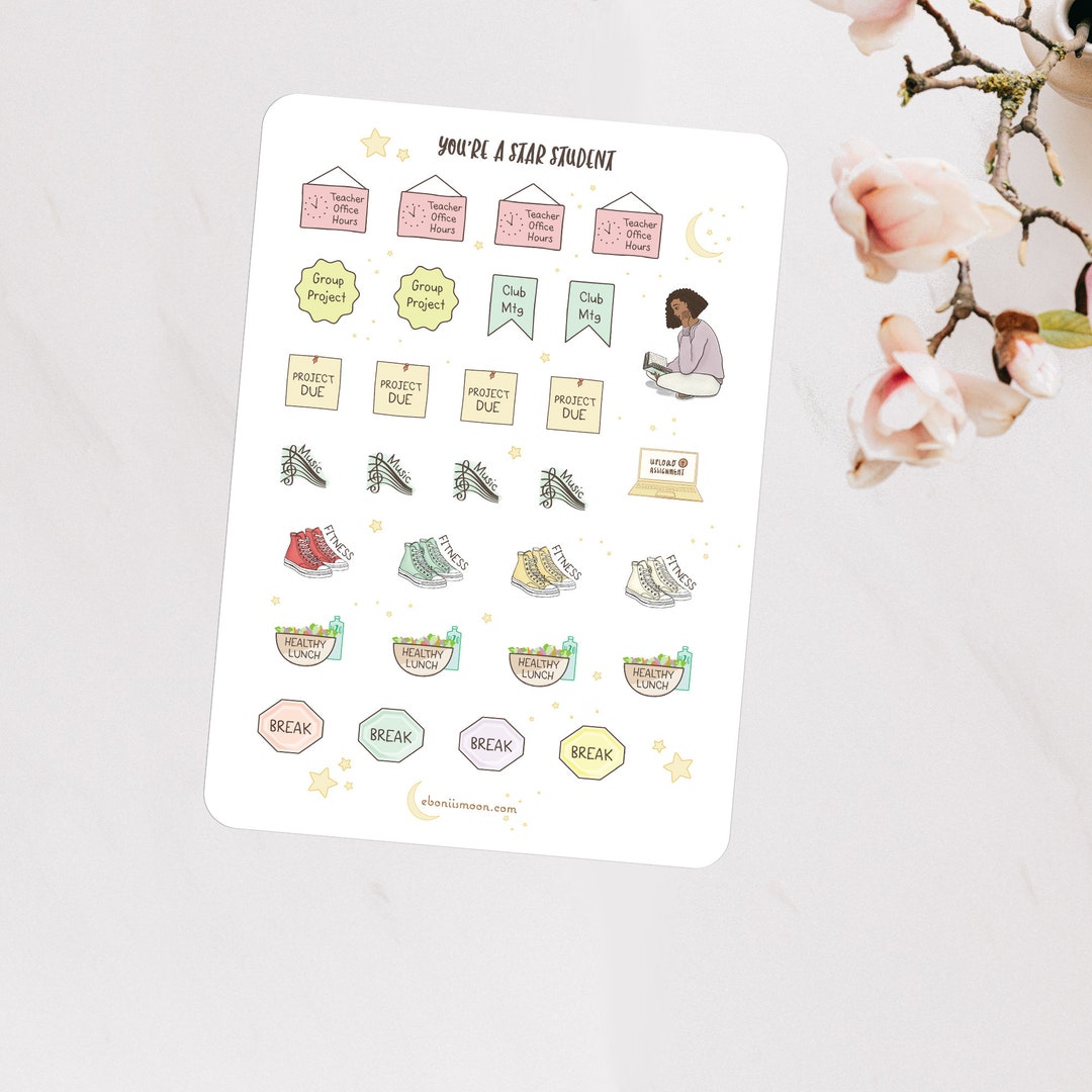 School's in Session: Star Student Planner Stickers, School Planner ...