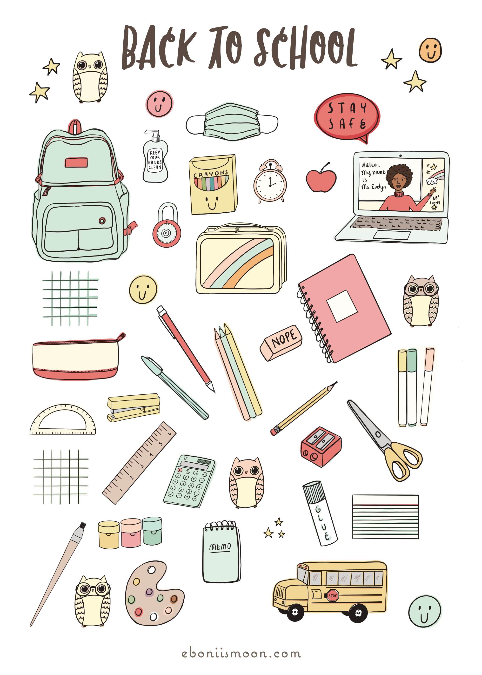 School's in Session Sticker Set School Supplies Haul - Etsy