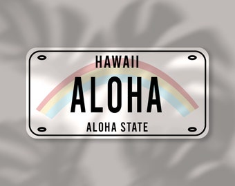 Hawaii License Plate Sticker | Etsy