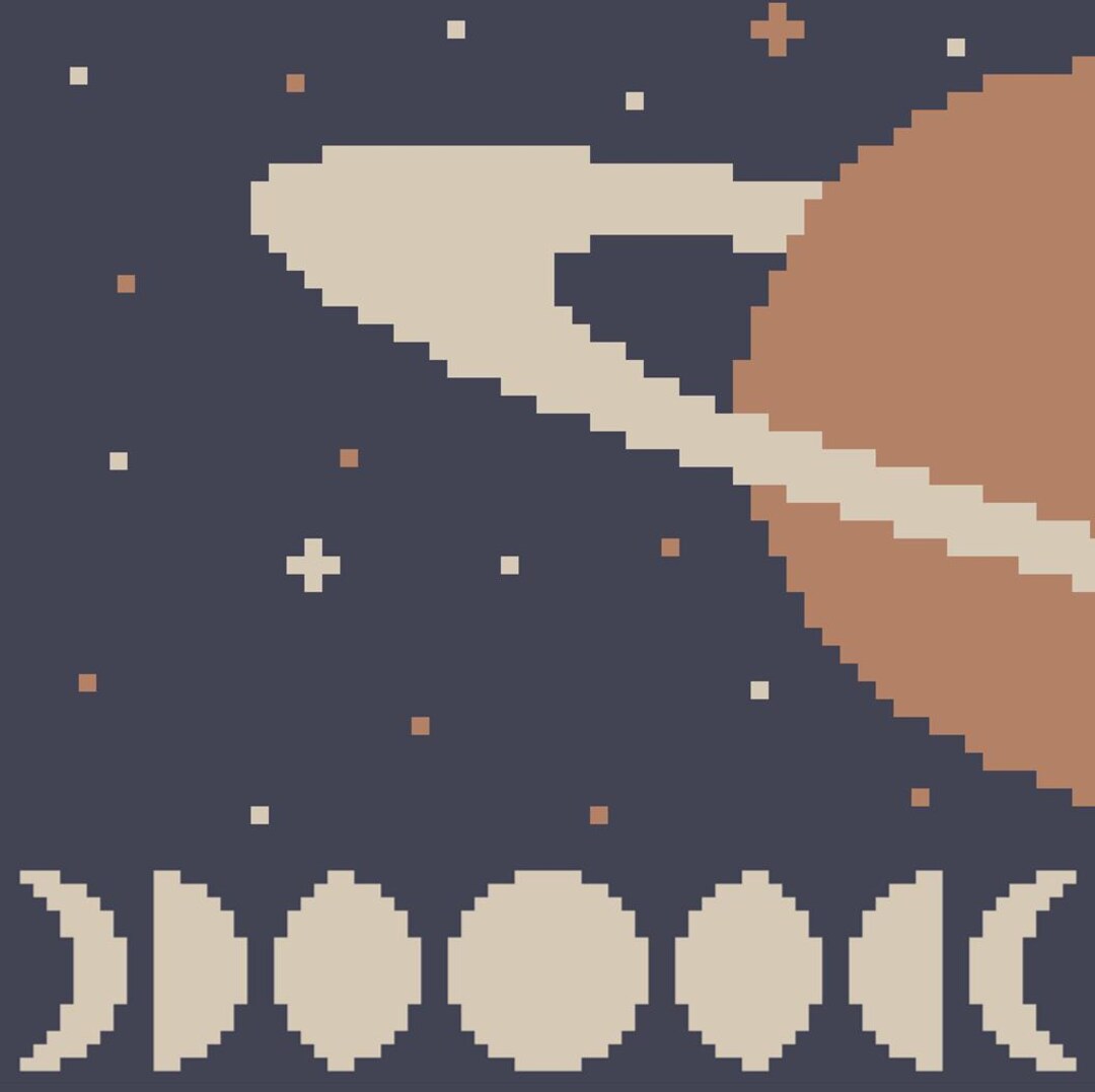 Saturn and Moon Phases Crochet Pattern Tapestry Alpha Pattern Download ...