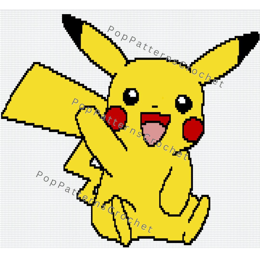 Pikachu Pokemon Blanket Crochet Pattern Digital Download - Large and ...