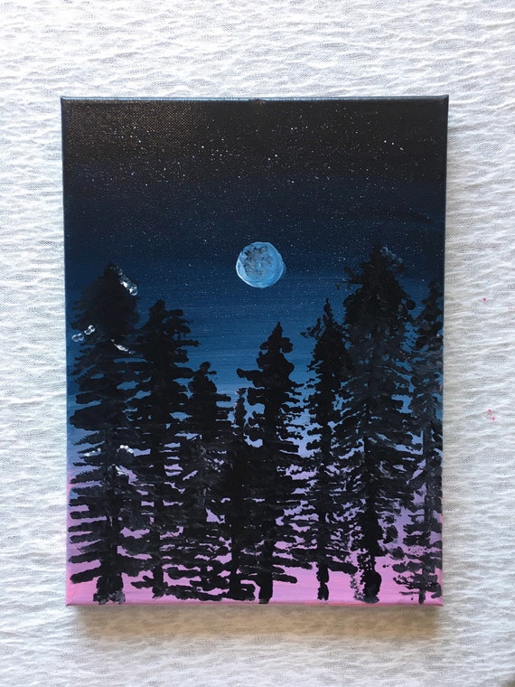 Paintings Of Trees At Night