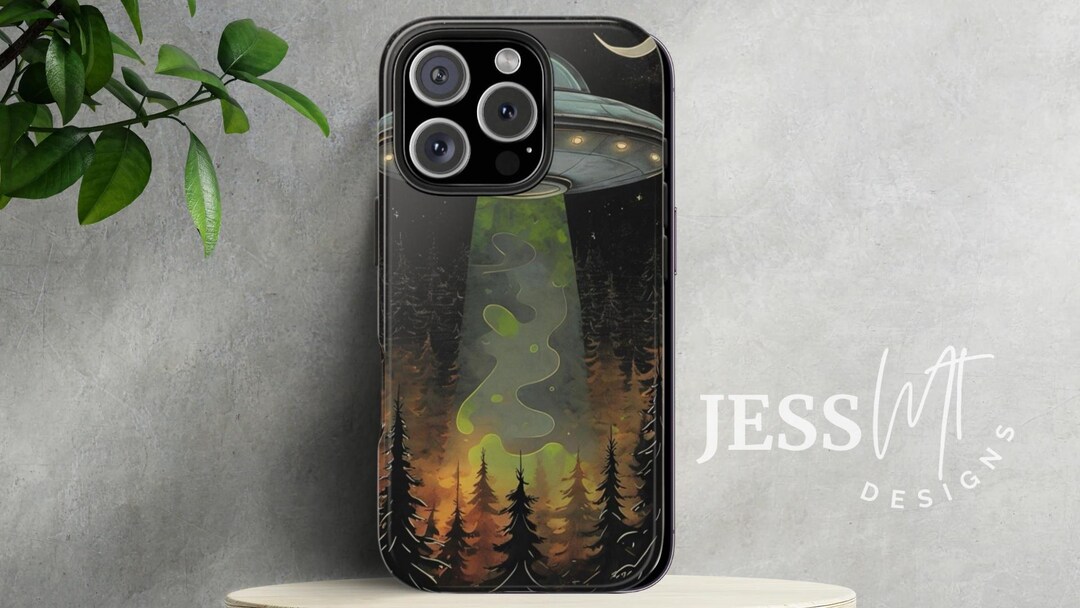 Alien Abduction UFO Aesthetic Phone Case, Tough Phone Cases, Alien ...