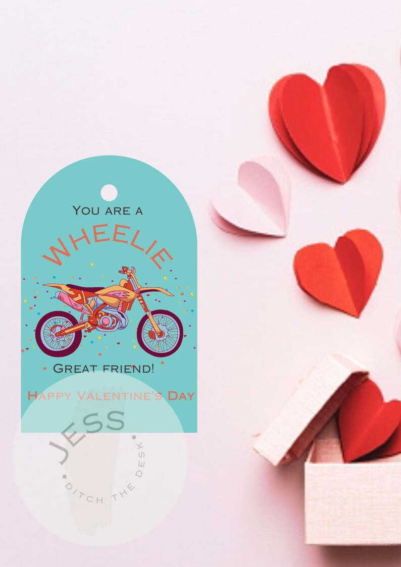 Dirt Bike Valentine Printable | Wheelie Great Friend Valentines Day ...