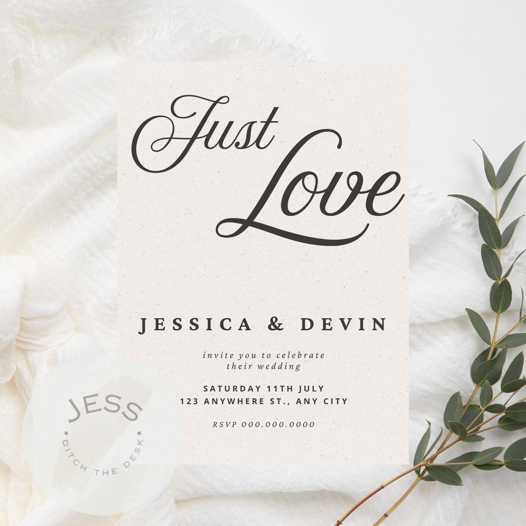 Minimalist Wedding Invite | Nothing Fancy Just Love Invitation ...