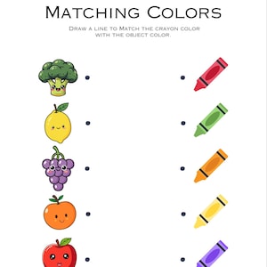 Color Matching Worksheet Activity, Printable Matching Worksheets, Color ...