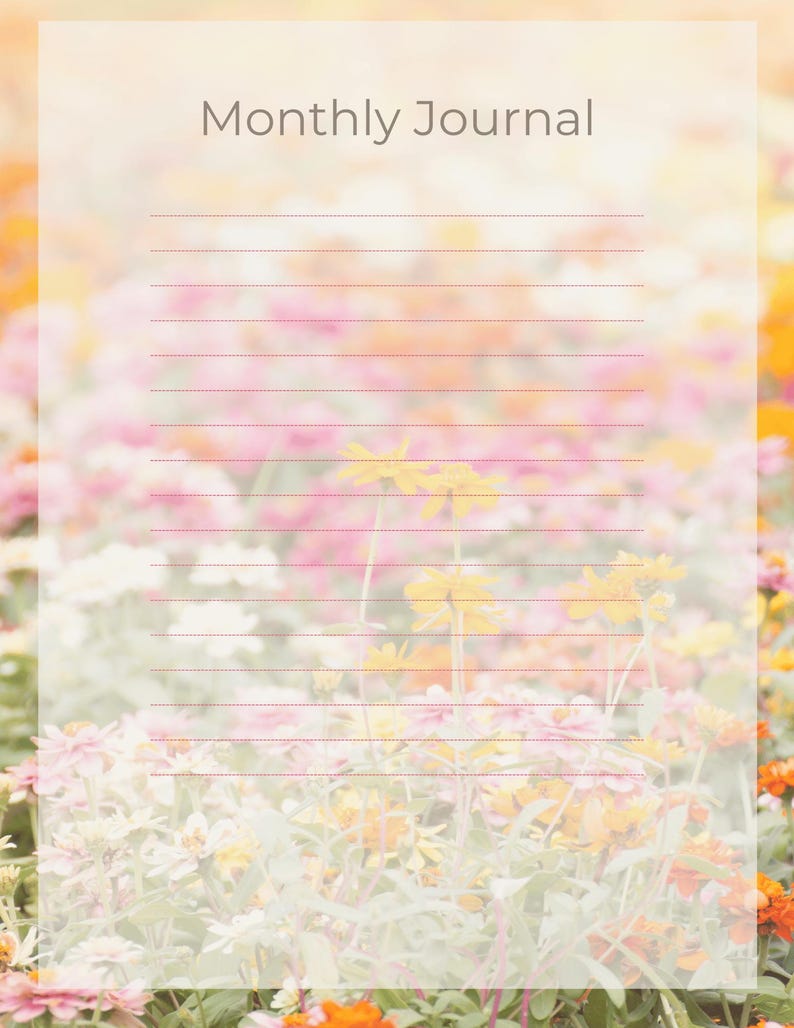 Editable Floral Calendar 2025 | Simple Calendar | Monthly Planner ...