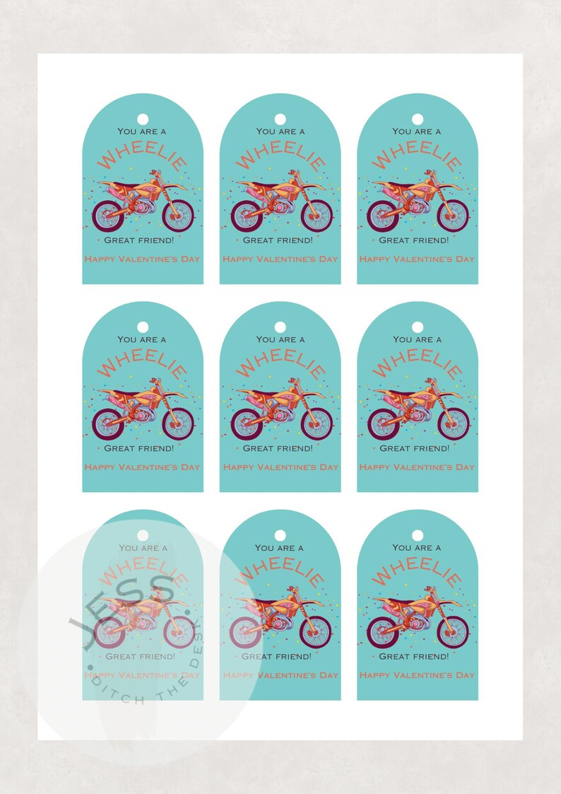 Dirt Bike Valentine Printable | Wheelie Great Friend Valentines Day ...