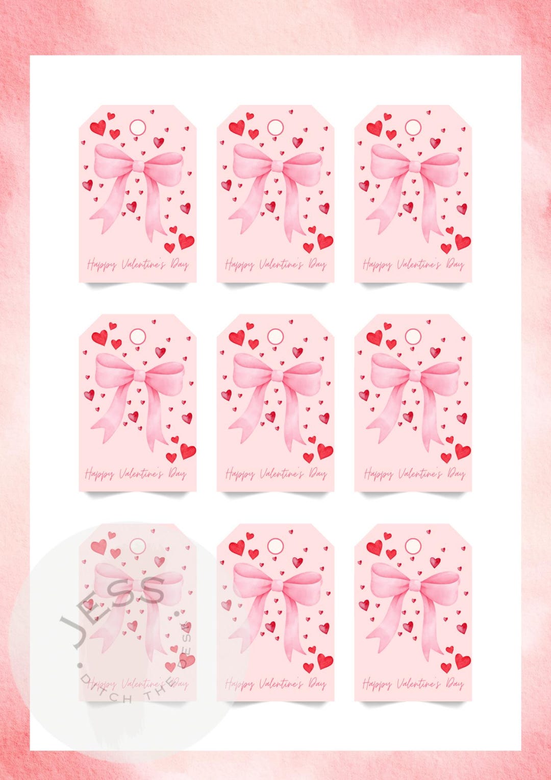 Valentines Day | Gift Tags | Pink | Party | Valentine Gift Tag ...