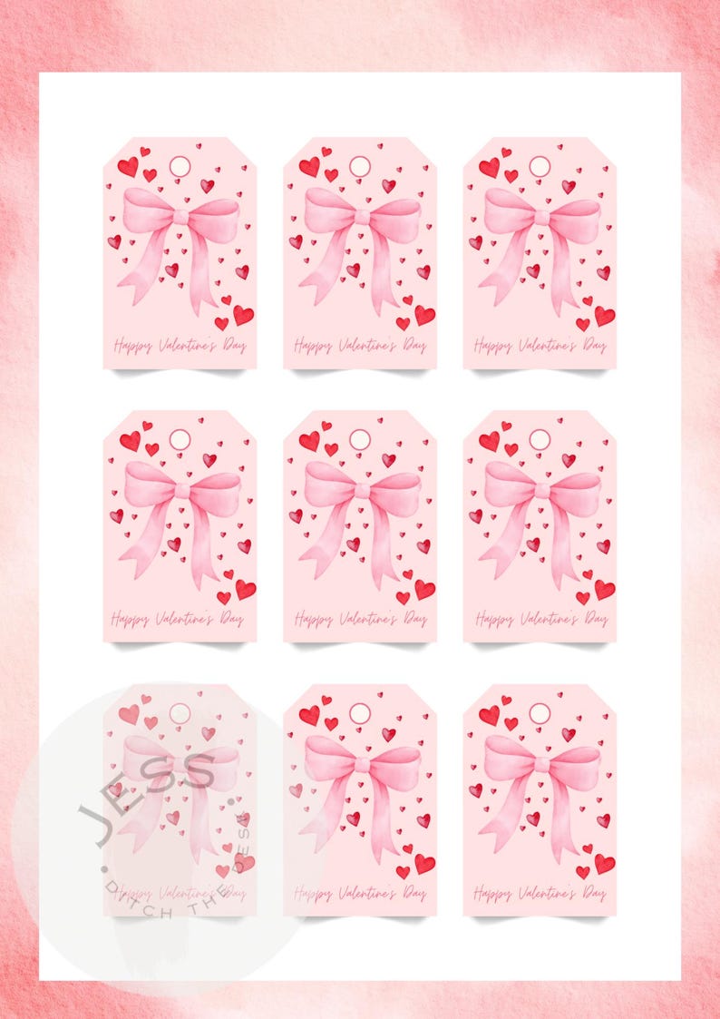 Valentines Day | Gift Tags | Pink | Party | Valentine Gift Tag ...