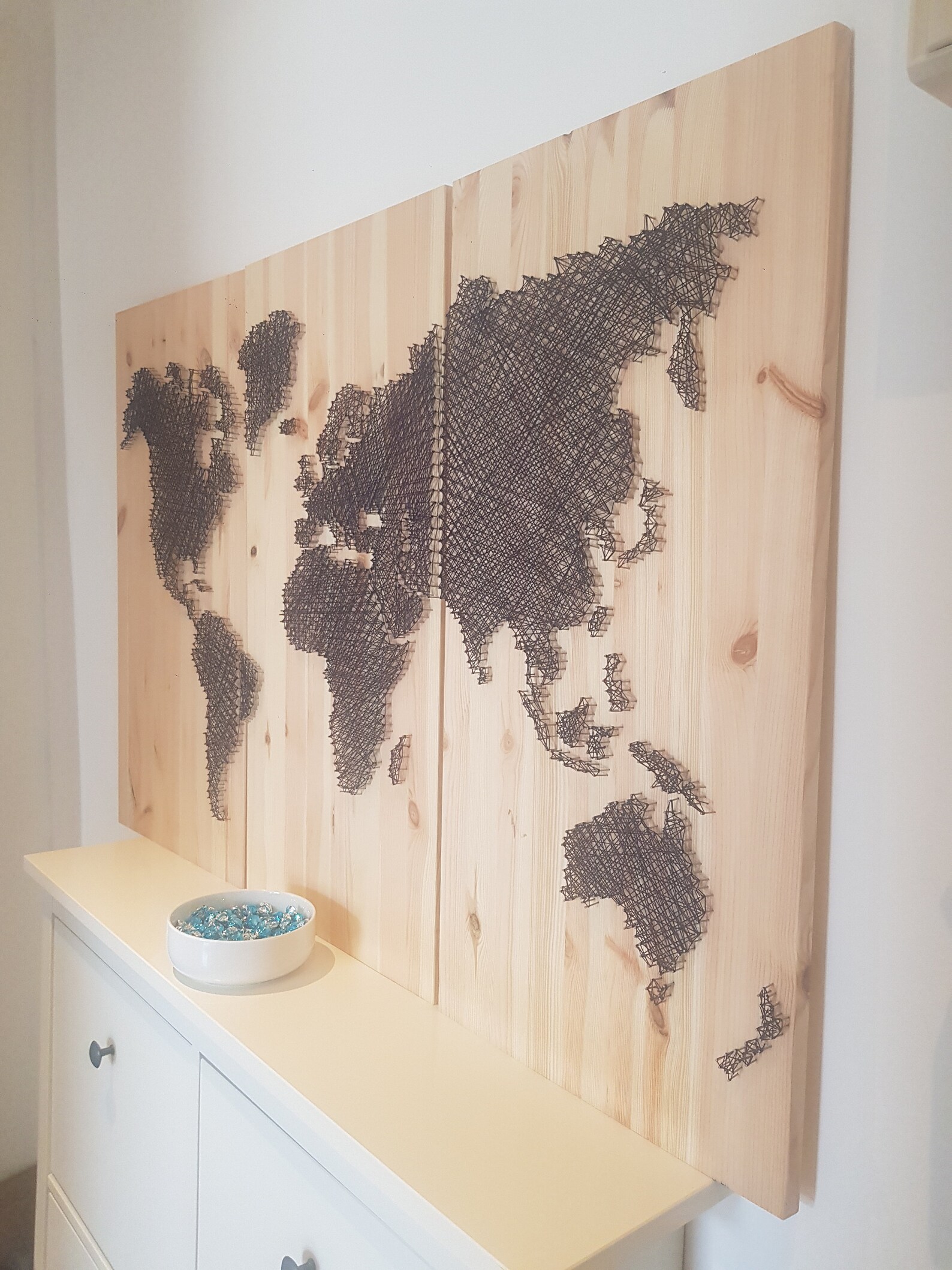 World Map : String and Nails Art - Etsy