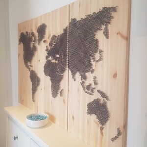 World Map : String and Nails Art - Etsy
