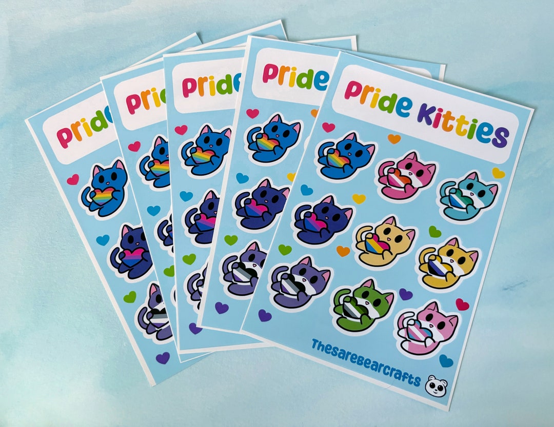 Pride Kitties Sticker Sheet - Etsy