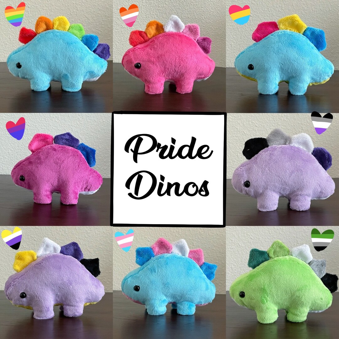 LGBTQ+ Pride Flag Dinosaur Plush - Etsy