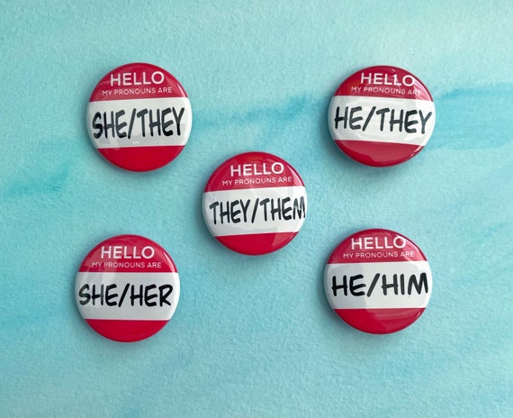My Pronouns Are... Button Pins - Etsy