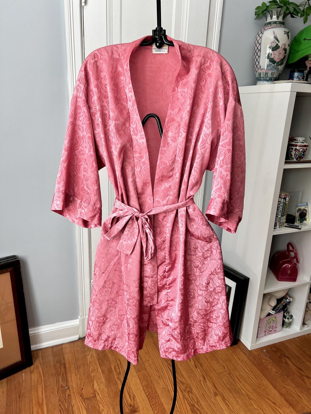 1990s Vintage Romantic Moods Pink Lingerie Robe With Matching Belt ...