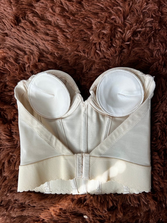 1970s Vintage Carnival Union Made Cream Bustier Top w… - Gem